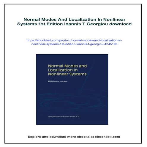 Normal Modes And Localization In Nonlinear Systems 1st Edition Ioannis ...