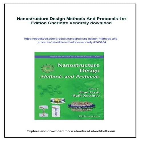 Nanostructure Design Methods And Protocols 1st Edition Charlotte ...
