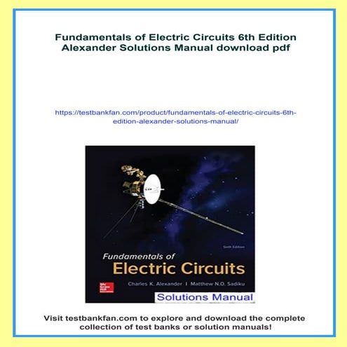Fundamentals of Electric Circuits 6th Edition Alexander Solutions Manual | PDF