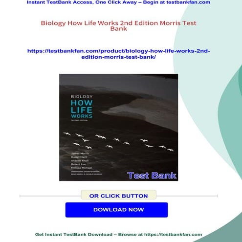 Biology How Life Works 2nd Edition Morris Test Bank | PDF
