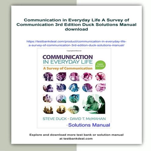 Communication in Everyday Life A Survey of Communication 3rd Edition ...