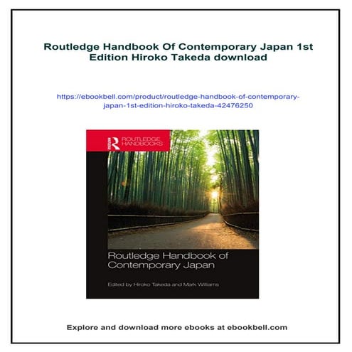 Routledge Handbook Of Contemporary Japan 1st Edition Hiroko Takeda | PDF