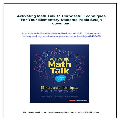 Activating Math Talk 11 Purposeful Techniques For Your Elementary ...