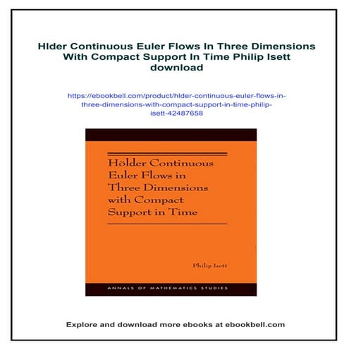 Hlder Continuous Euler Flows In Three Dimensions With Compact Support ...
