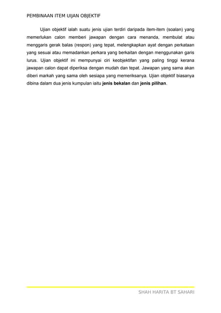 Soalan objektif aneka pilihan | DOCX