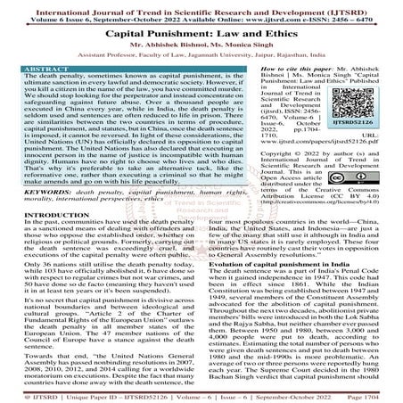 Capital Punishment Law and Ethics | PDF