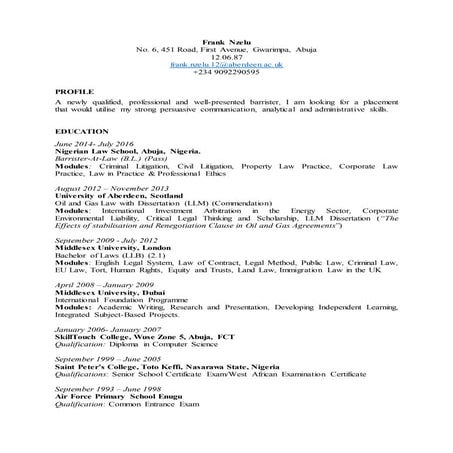 Updated Nigerian CV | DOCX
