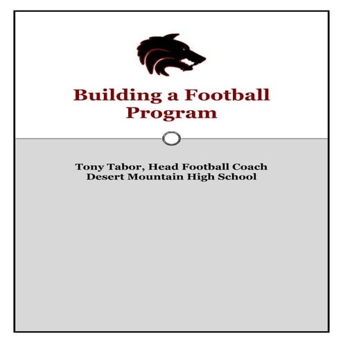 Building a Football Program FINAL BOOKLET | PDF