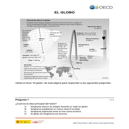 PISA comprensión lectora:El globo | PDF