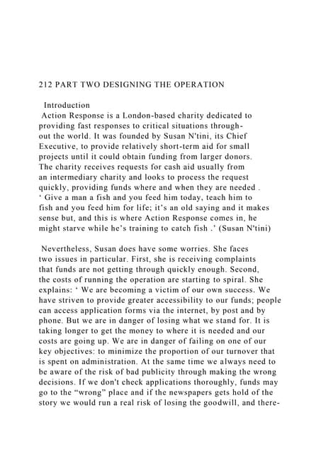 212 Part Two Designing The Operation Introduction Actidocx
