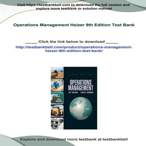 All chapter download Operations Management Heizer 9th Edition Test Bank ...