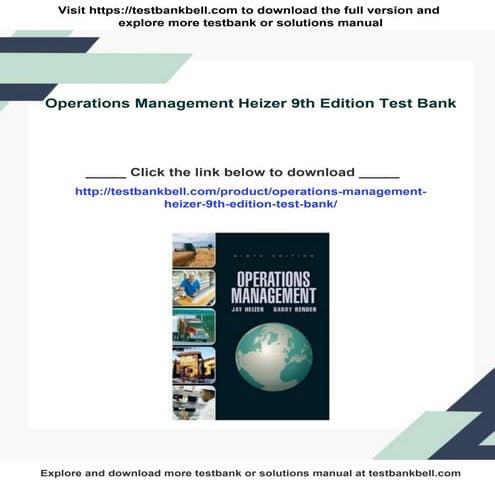 Operations Management Heizer 9th Edition Test Bank | PDF