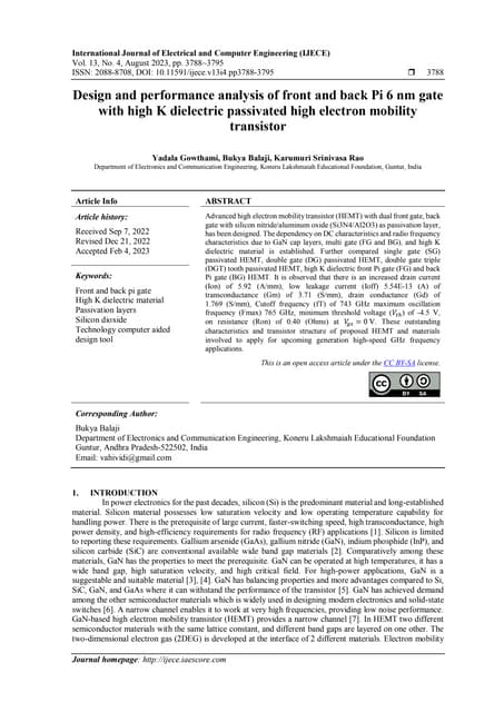 Graphene Field Effect Transistor Simulation With Tcad On Top Gate Dielectric Influence Pdf