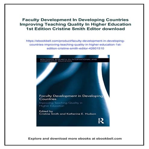 Faculty Development In Developing Countries Improving Teaching Quality In Higher Education 1st ...