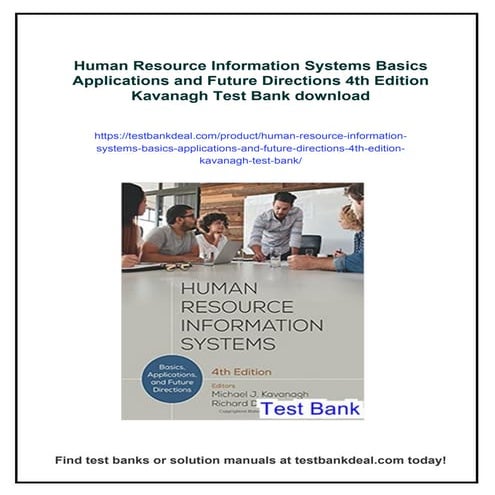 Human Resource Information Systems Basics Applications and Future Directions 4th Edition ...