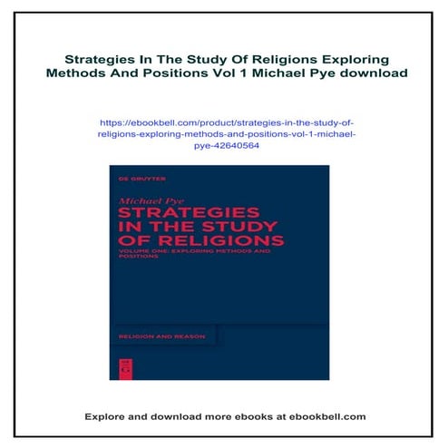 Strategies In The Study Of Religions Exploring Methods And Positions ...