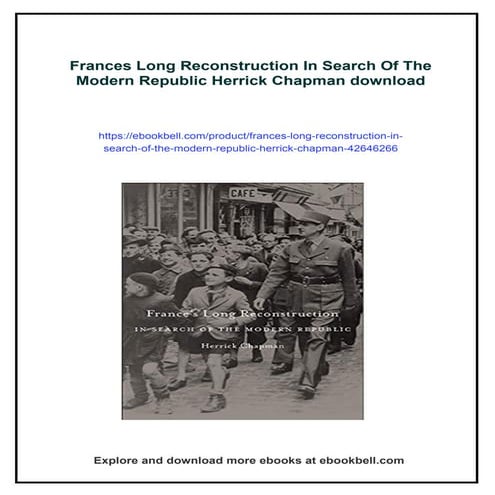 Frances Long Reconstruction In Search Of The Modern Republic Herrick ...