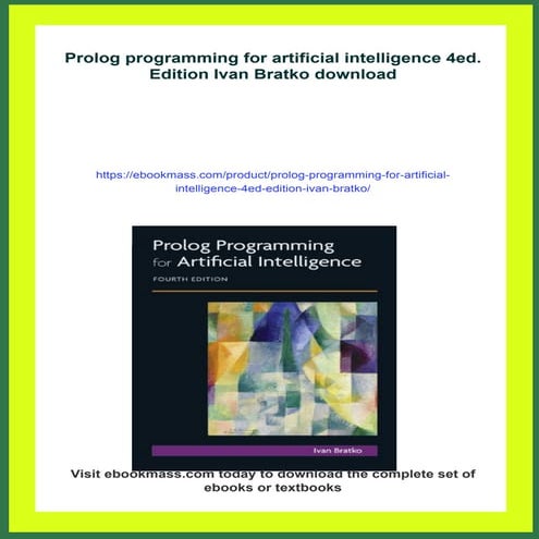 Prolog programming for artificial intelligence 4ed. Edition Ivan Bratko | PDF