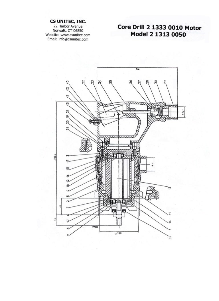 CS Unitec Pneumatic Core Drill Schematics: 2 1333 0010