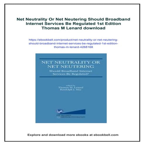 Net Neutrality Or Net Neutering Should Broadband Internet Services Be ...
