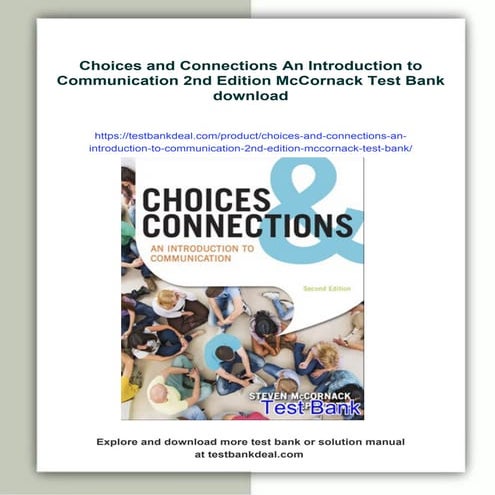 Choices and Connections An Introduction to Communication 2nd Edition ...