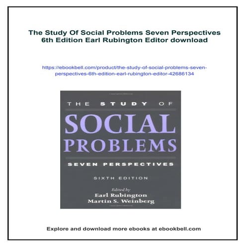 The Study Of Social Problems Seven Perspectives 6th Edition Earl ...