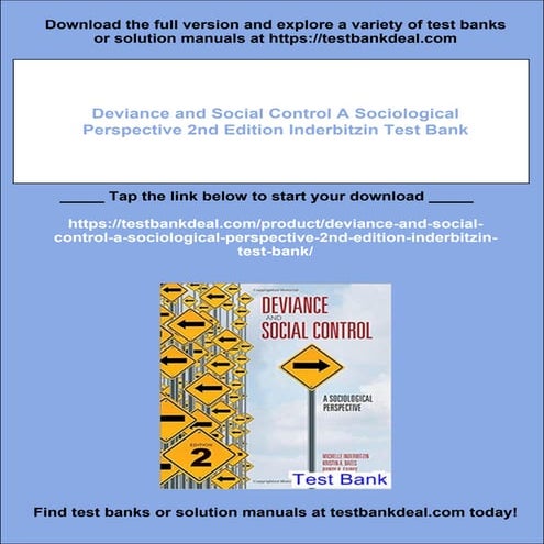 Deviance and Social Control A Sociological Perspective 2nd Edition ...