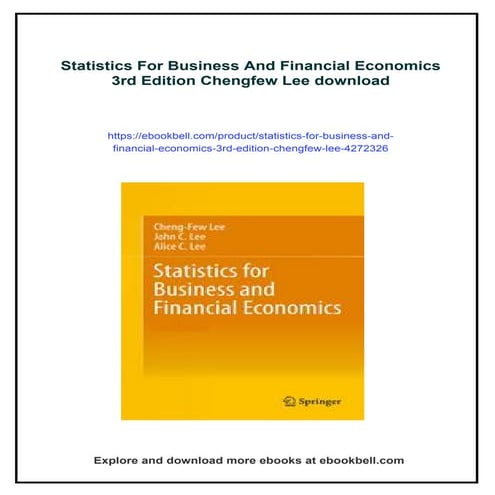 Statistics For Business And Financial Economics 3rd Edition Chengfew ...
