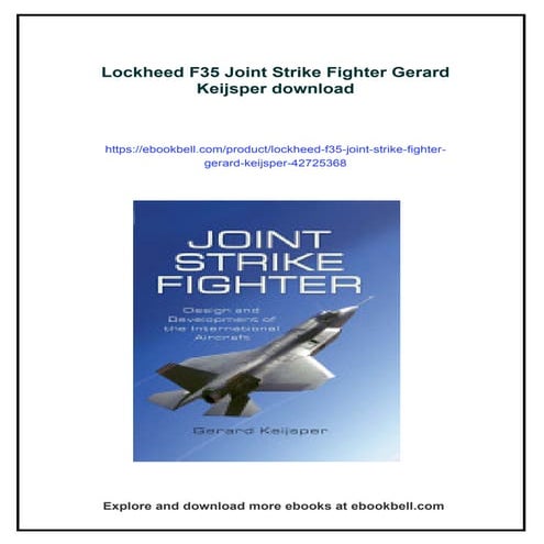 Lockheed F35 Joint Strike Fighter Gerard Keijsper | PDF