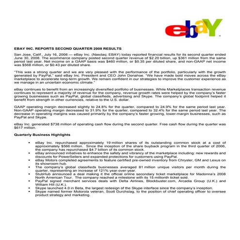 eBay Names Bob Swan Chief Financial Officer | PDF