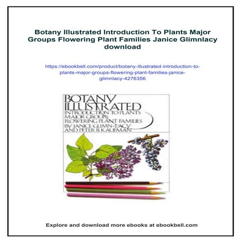 Botany Illustrated Introduction To Plants Major Groups Flowering Plant ...