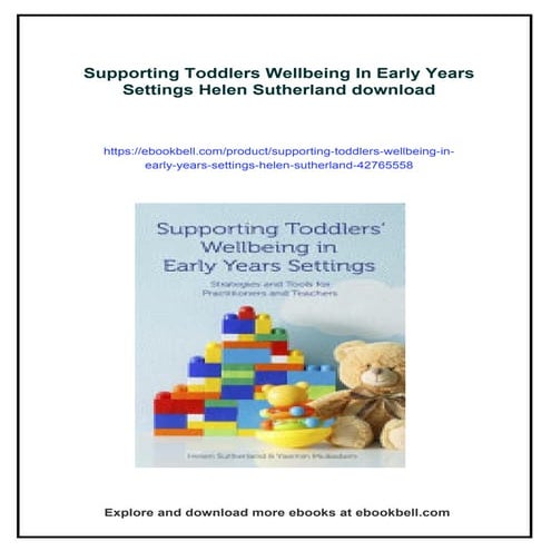 Supporting Toddlers Wellbeing In Early Years Settings Helen Sutherland ...