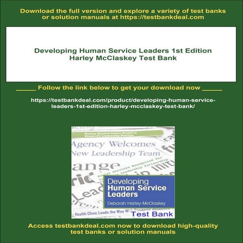 Developing Human Service Leaders 1st Edition Harley McClaskey Test Bank ...