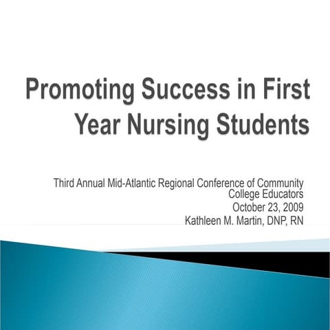 Promoting Success in First Year Nursing Students K Martin | PPT