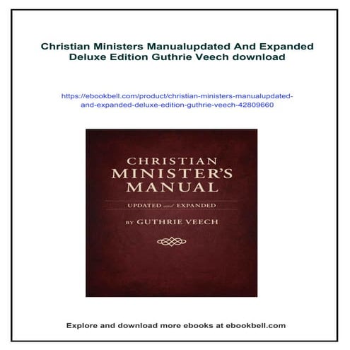 Christian Ministers Manualupdated And Expanded Deluxe Edition Guthrie ...
