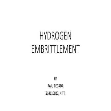 Hydrogen Embrittlement | PPTX