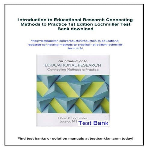 Introduction to Educational Research Connecting Methods to Practice 1st ...