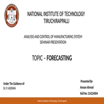 Overview of Forecasting in Engineering.. | PPTX