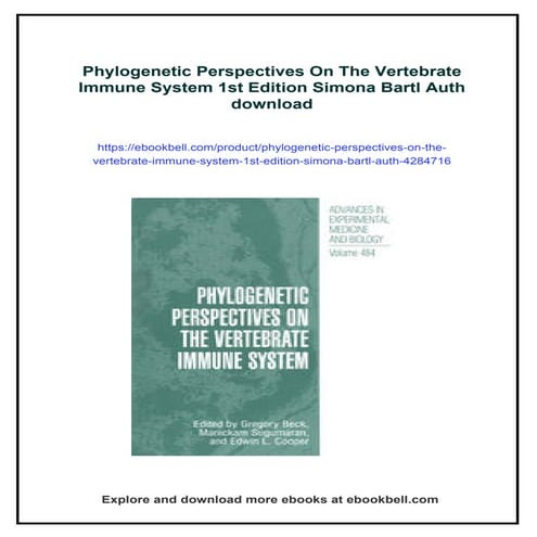 Phylogenetic Perspectives On The Vertebrate Immune System 1st Edition ...