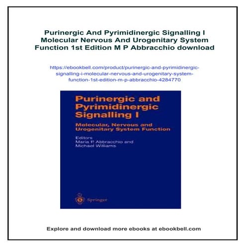 Purinergic And Pyrimidinergic Signalling I Molecular Nervous And ...