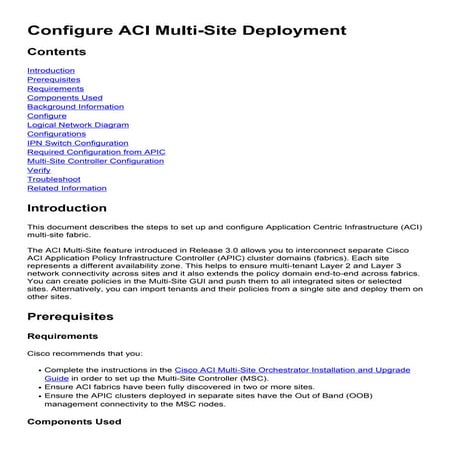 214270 configure-aci-multi-site-deployment | PDF | Computer Networking | Computing