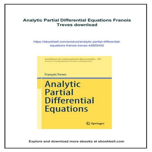 Analytic Partial Differential Equations Franois Treves | PDF