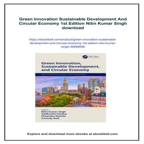 Green Innovation Sustainable Development And Circular Economy 1st Edition Nitin Kumar Singh | PDF