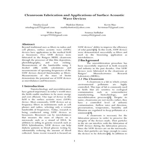 Surface Acoustic Wave Devices | PDF