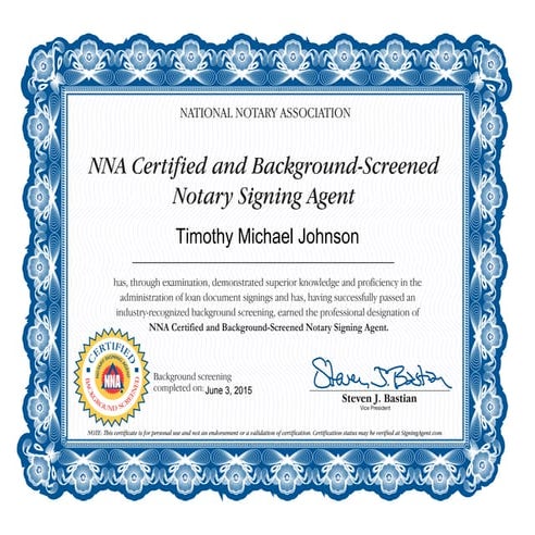 NNA NSA Certification | PDF