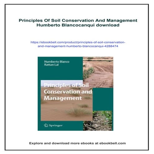 Principles Of Soil Conservation And Management Humberto Blancocanqui | PDF