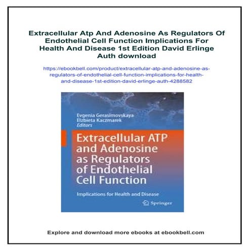 Extracellular Atp And Adenosine As Regulators Of Endothelial Cell ...