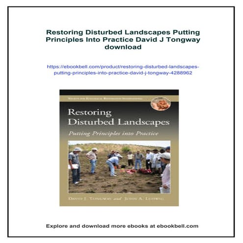 Restoring Disturbed Landscapes Putting Principles Into Practice David J ...