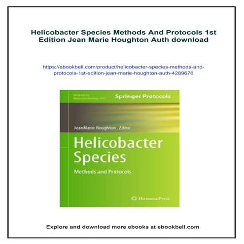 Helicobacter Species Methods And Protocols 1st Edition Jean Marie ...