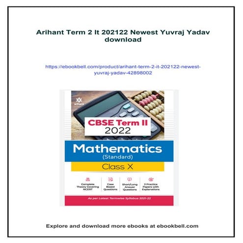 Arihant Term 2 It 202122 Newest Yuvraj Yadav | PDF